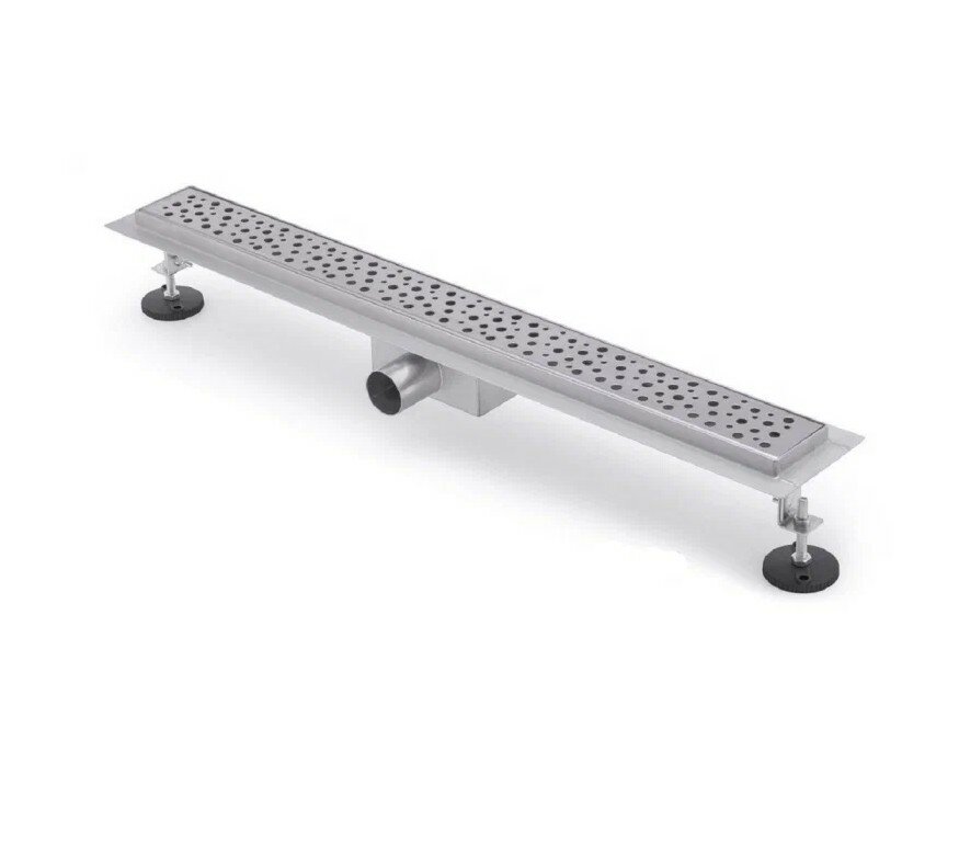 Душевой трап TIM BAD415502, нержавеющая сталь, горизонтальный подвод, сухой затвор