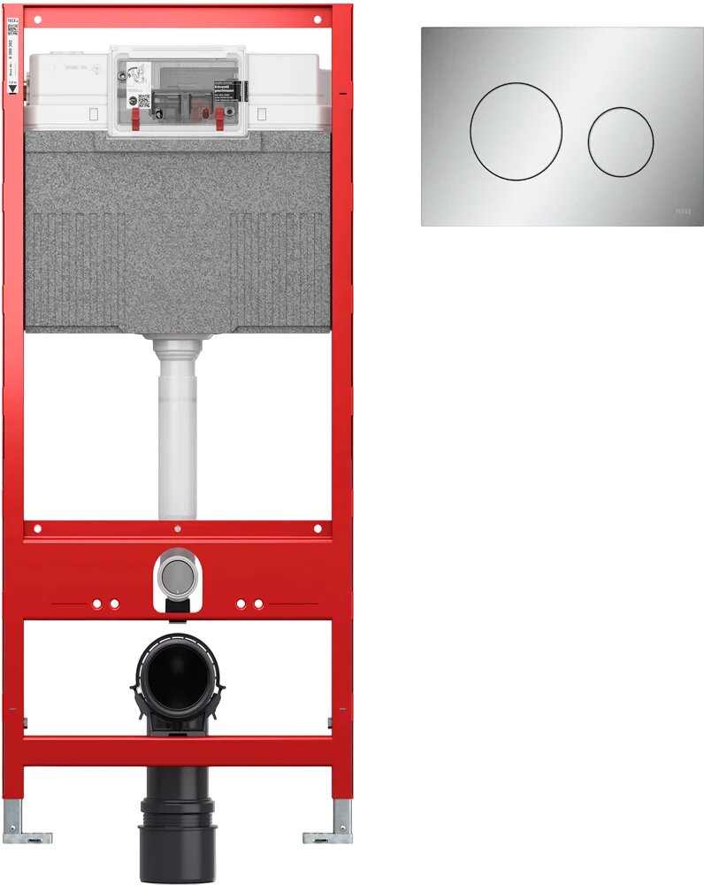 Комплект Инсталляция TECE Profil TECEprofil Uni 2.0 9300302 / Кнопка Loop 9240922 цвет матовый хром
