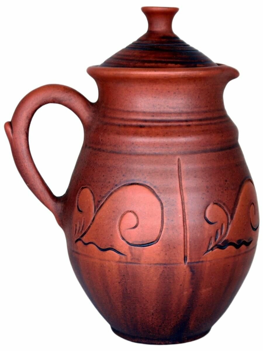 Кувшин "Узорный" + глазурь, глина, керамика, ручная работа