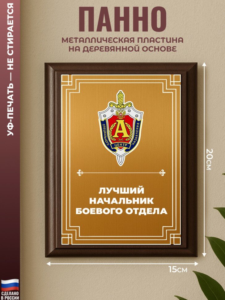 Настенный диплом "Лучший начальник боевого отдела" спецназ Альфа