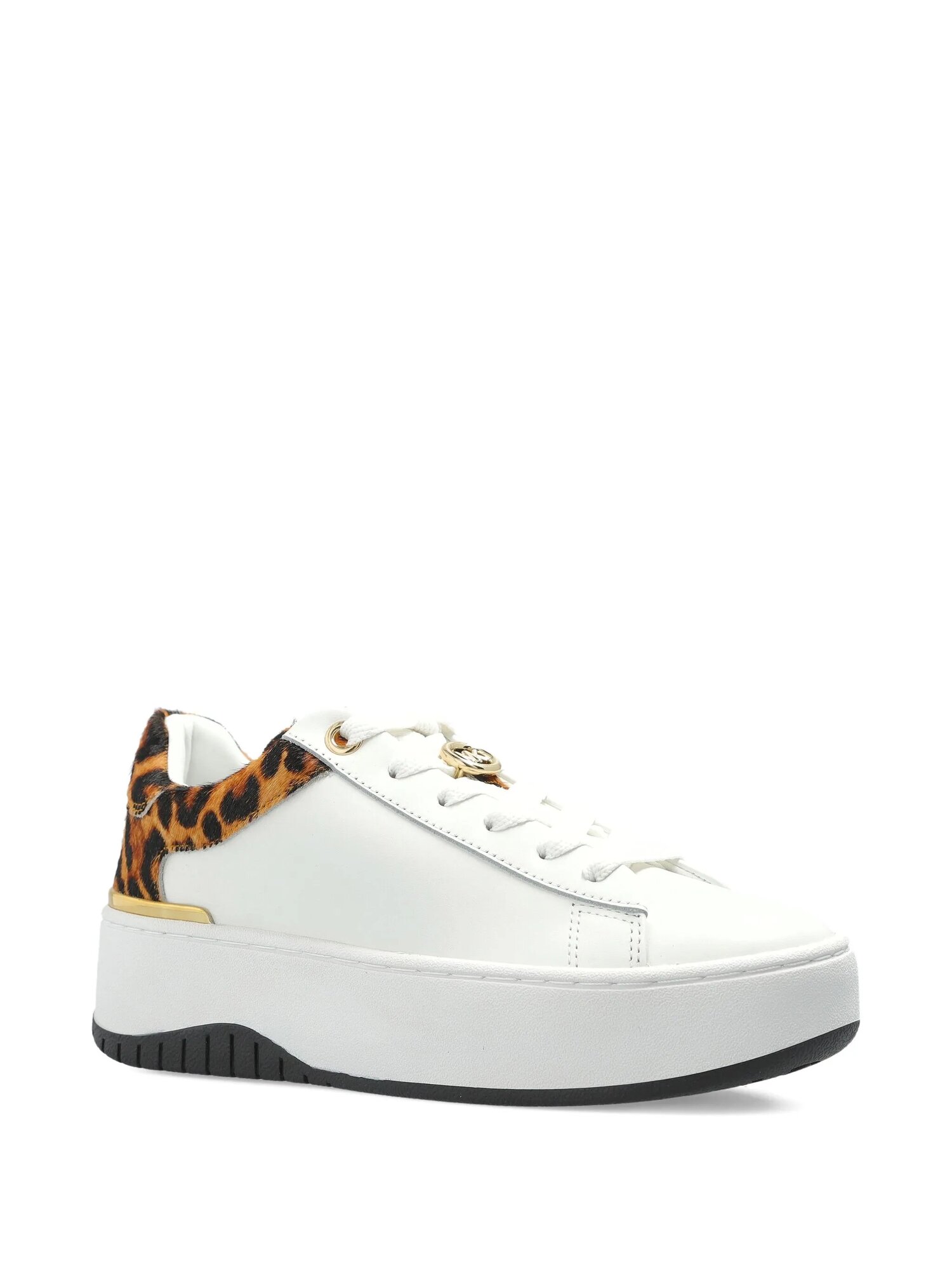 Кроссовки Michael Michael Kors Textured leopard sneakers, размер 8.5 US, бежевый/белый — фото 1