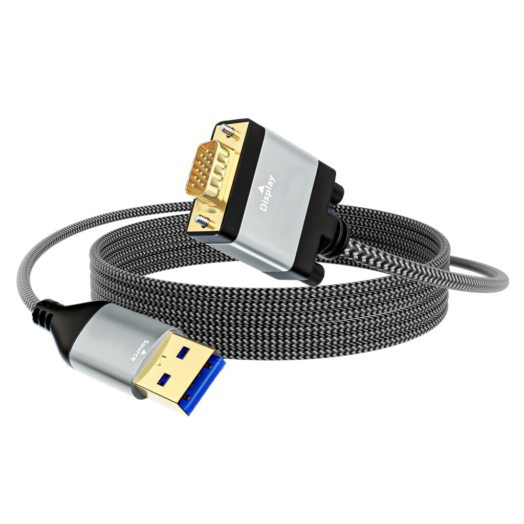 Кабель-Преобразователь USB3.0 В VGA Для Мгновенных Настроек ПК-Систем FHD-Выход