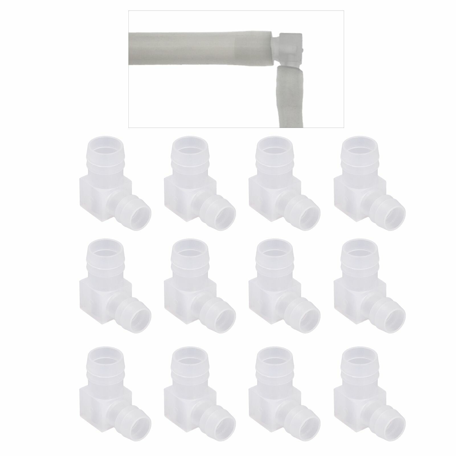 12 шт. пластиковых L-образных фитингов 90 с зазубринами 16x20 мм для шлангов