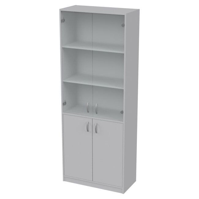 Шкаф Меб-фф Офисный шкаф ШБ-3+А-5 матовый цвет Серый 77/37/200 см