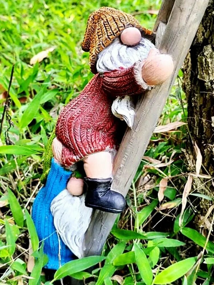 Cадовые фигурки для сада, Гномы с лестницей, 24 см, Шопия