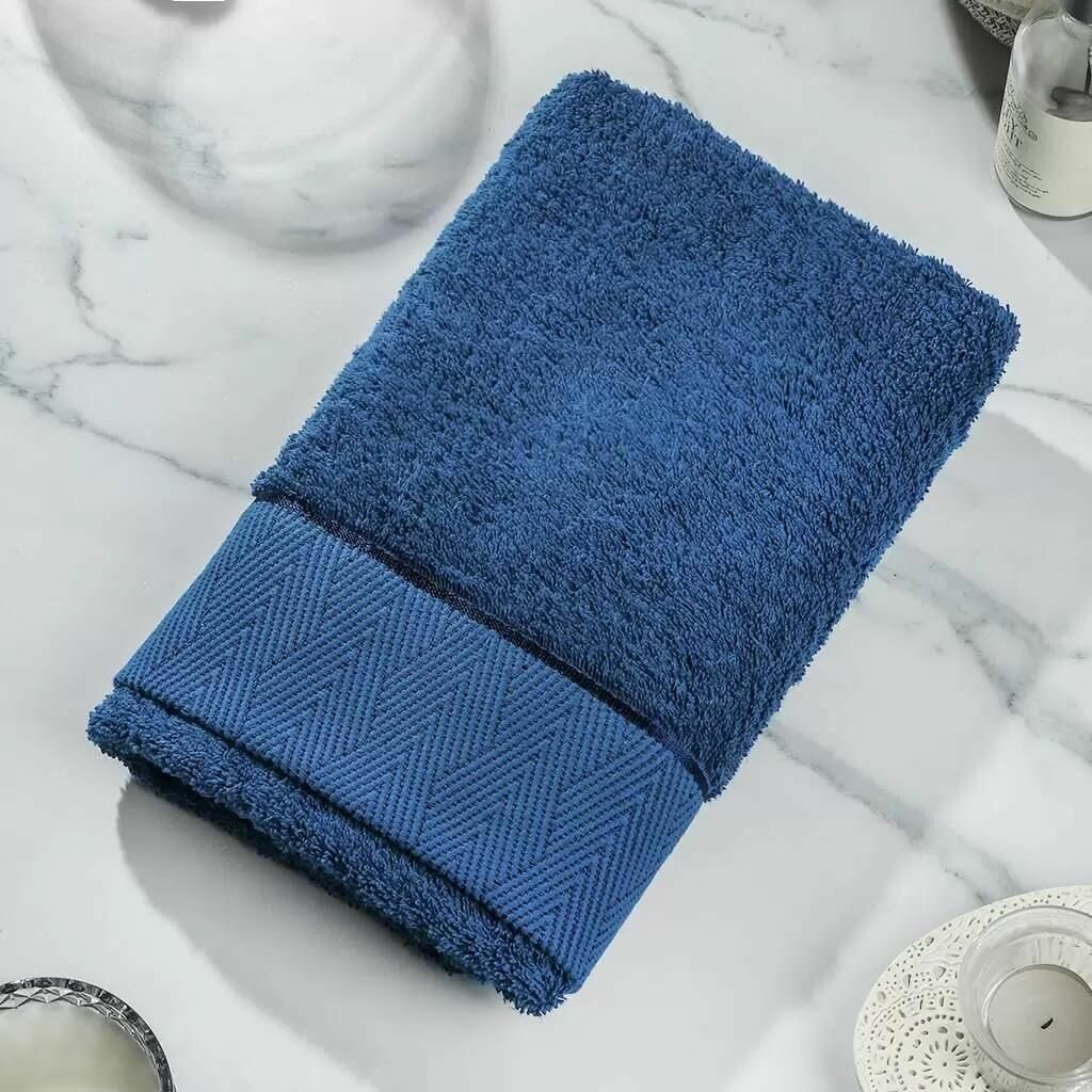 Банное полотенце Silvano "Сканно", 50х90 см, 100% хлопок, 550 г/м2, сине-зеленое, Узбекистан