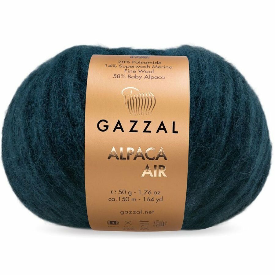 Пряжа Gazzal ALPACA AIR 106 петроль (4 мотка)