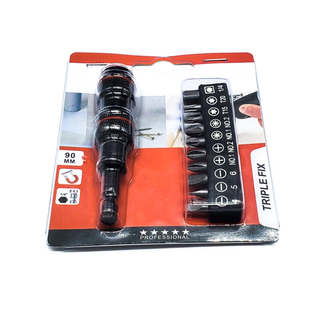 Магнитный держатель сверла для отвертки, угловой поворотный наконечник сверла, удлинитель направляющей с 10 отвертками