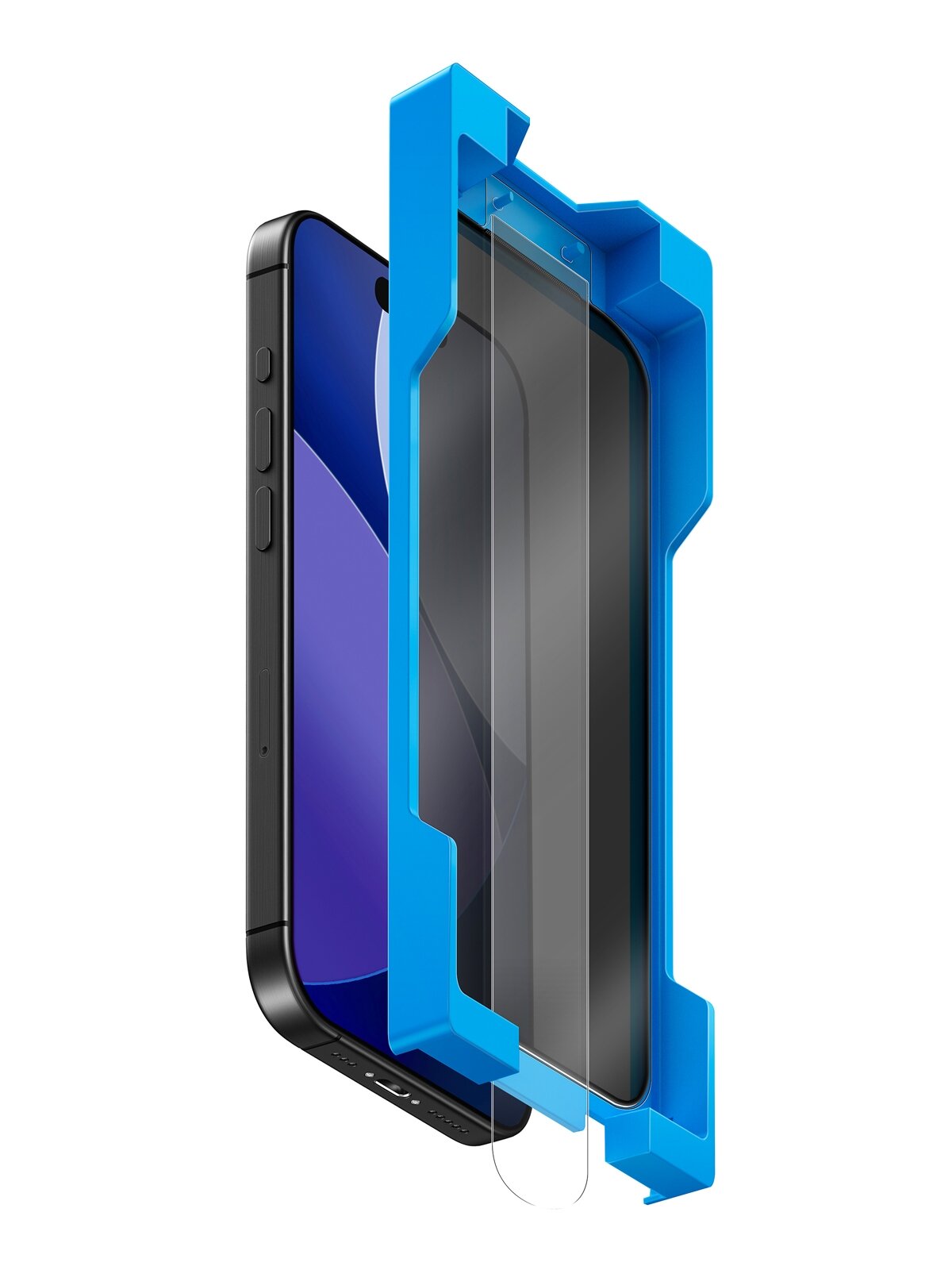 Uniq стекло антишпион для iPhone 17 Pro Max, OPTIX EXOFit Privacy Anti-Dust Filter Black (+PRO applicator)