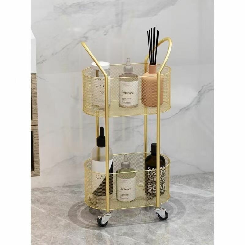 Съемный артефакт для хранения вещей в ванной комнате - многослойный стеллаж на колесиках из кованого железа