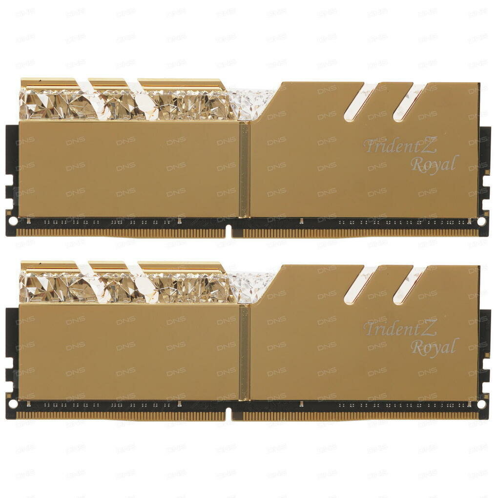 Оперативная память G.Skill Trident Z Royal (F4-3200C16D-32GTRG) DIMM DDR4 32ГБ - DDR4, 16ГБх2 шт, 3200 МГц, 16-18-18-38