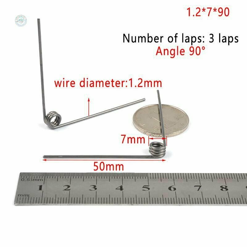 Торсионные пружины для мебели 5 шт, нерж. сталь 304, диаметр 1,2 мм, комплект для шкафов и дверей, углы 90 и 180