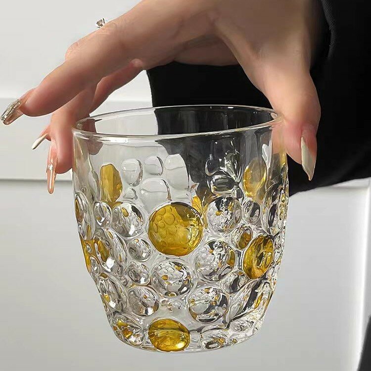 Цветной стеклянный стакан, нерегулярный цветной блок, стакан для воды, стакан для холодных напитков, стакан для сока, летний домашний радужный стакан для питья