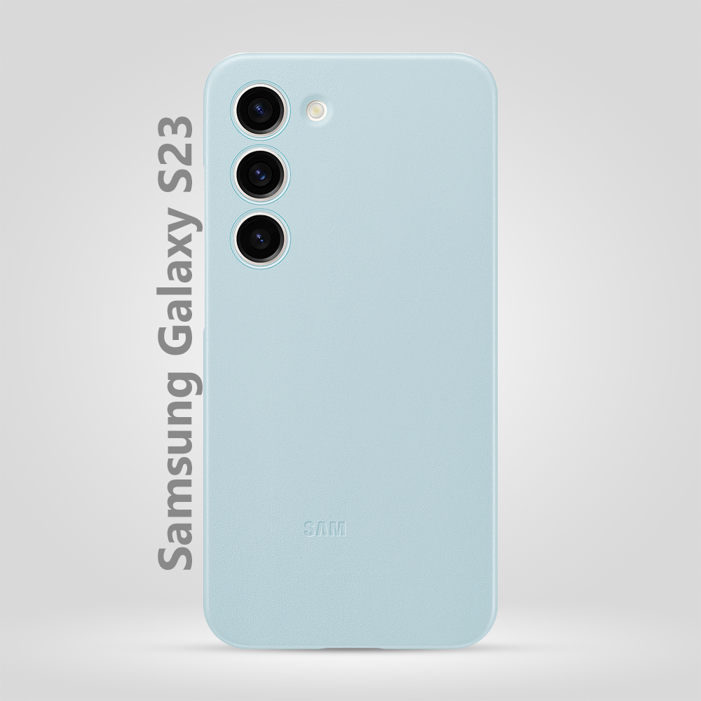 Кожаный чехол для Samsung Galaxy S23 / Leather case для Самсунга галакси С23 / Голубой