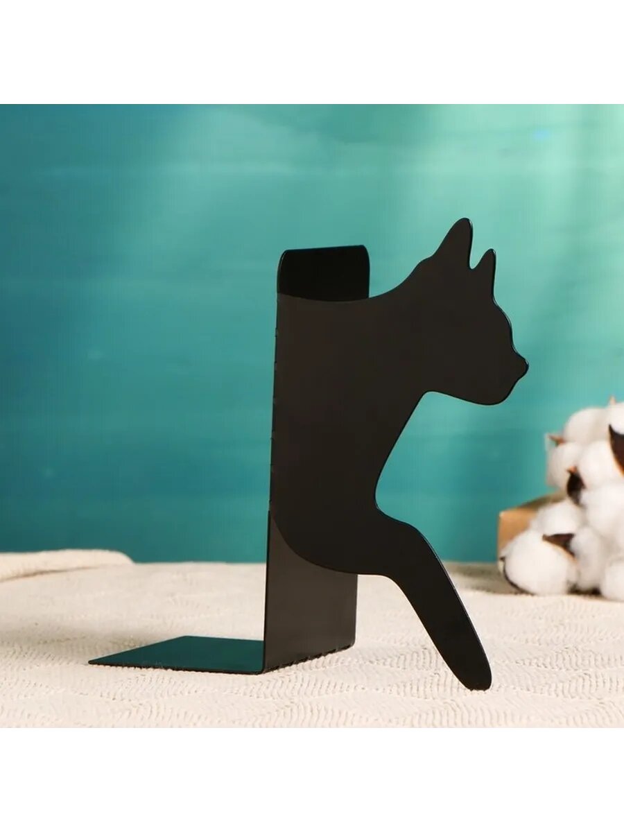 Стильный держатель для книг «Кот» черный