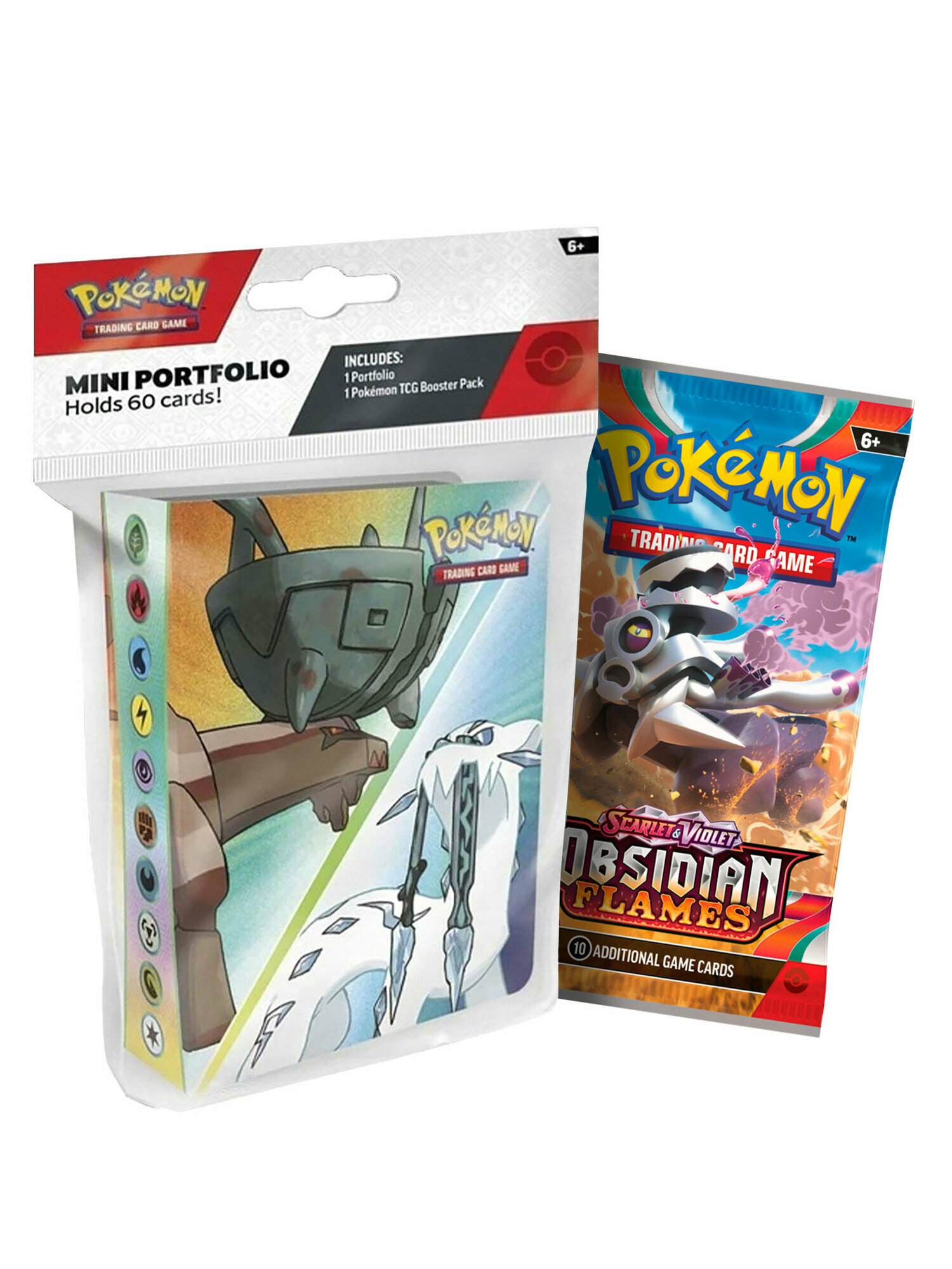 Покемон карты коллекционные: Мини-альбом с бустером Pokemon Scarlet & Violet Obsidian Flames на английском
