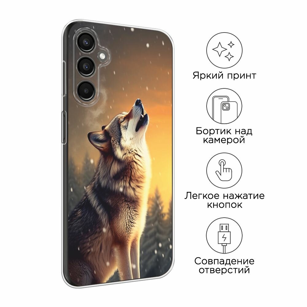 Чехол на Samsung Galaxy A24 / Самсунг Галакси A24 с принтом "Воющий волк" — фото 1