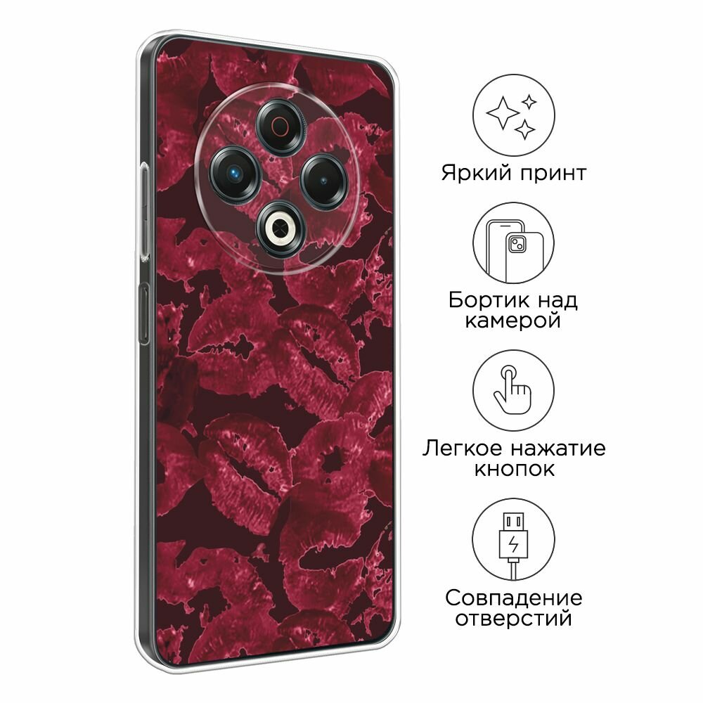 Чехол на Tecno Spark 30 / Текно Спарк 30 с принтом Помада паттерн 1 — фото 1