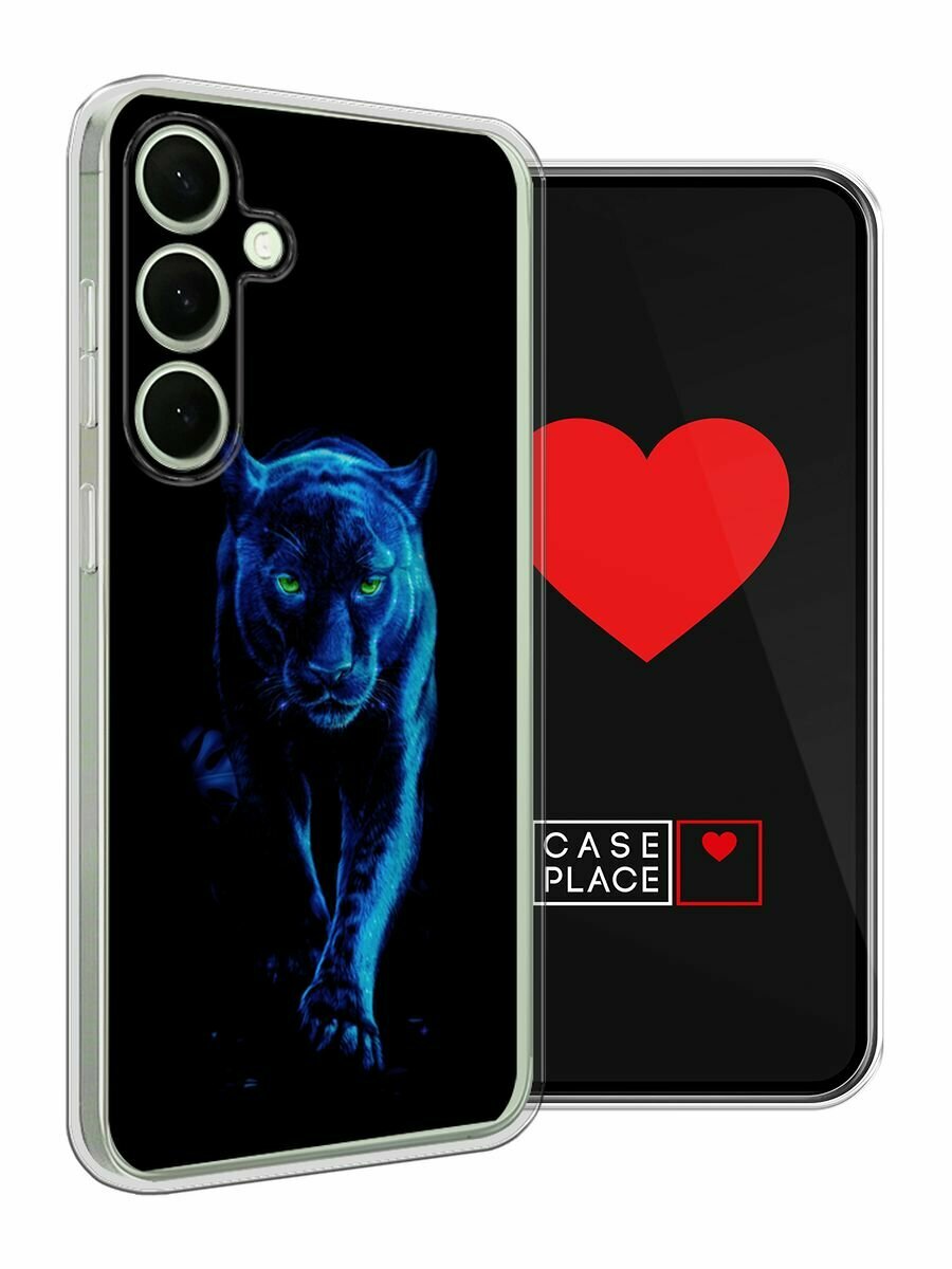 Чехол на Samsung Galaxy S25 Plus / Самсунг S25 Плюс с принтом "Пантера в лунном свете" — фото 1