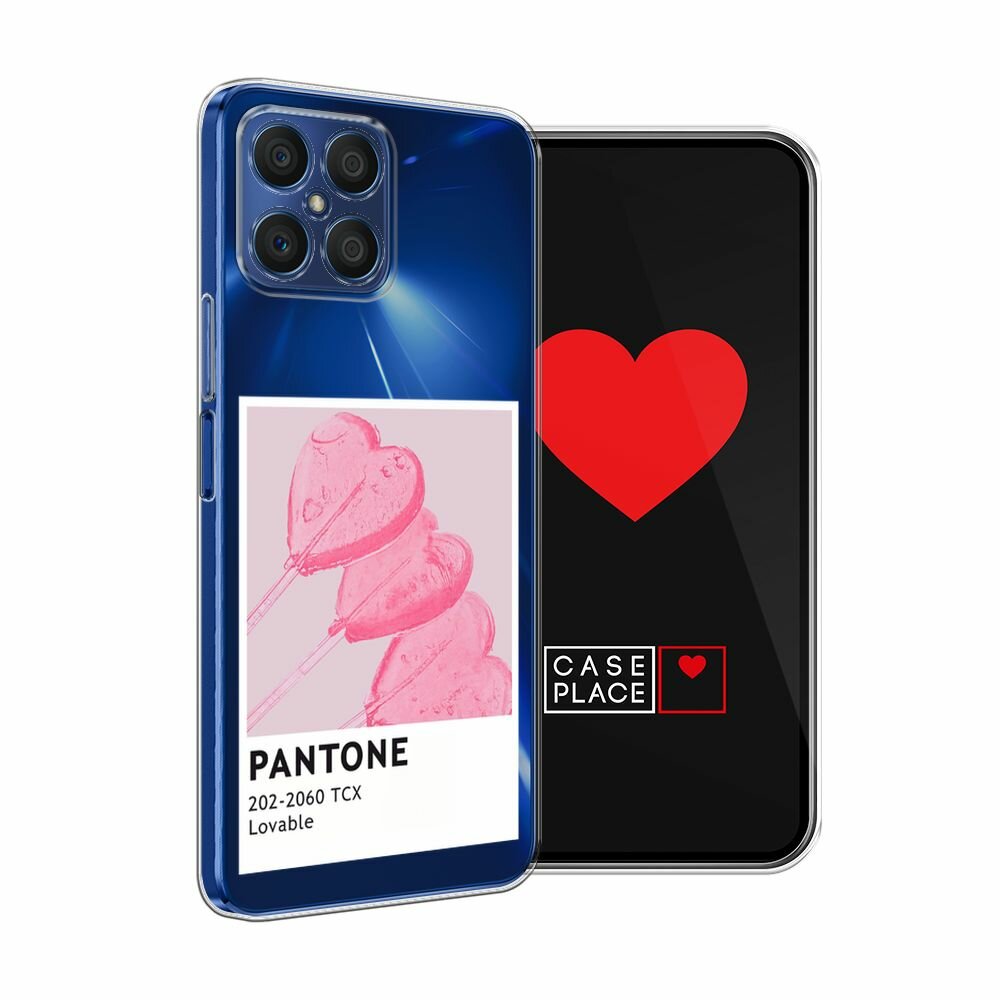 Чехол на Honor X8 / Хуавей X8 с принтом "Pantone Lovable 2 - 14 февраля", прозрачный — фото 1