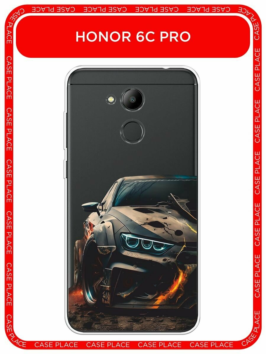 Чехол на Honor 6C Pro / Хонор 6С Про с принтом "На износ", прозрачный