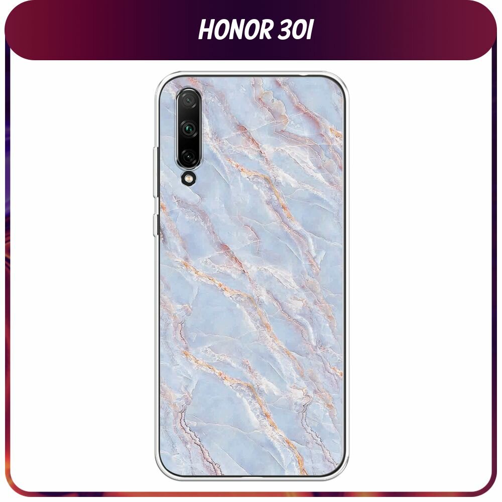 Силиконовый чехол на Honor 30i / Хонор 30i с принтом "Сиреневый мрамор"