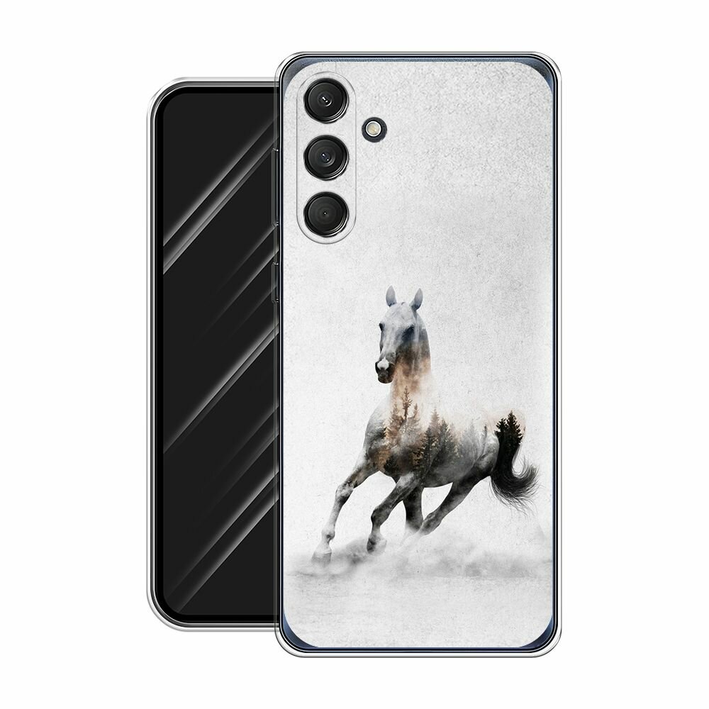 Чехол на Samsung Galaxy M55 / Самсунг M55 с принтом "Лошадь лес" — фото 1