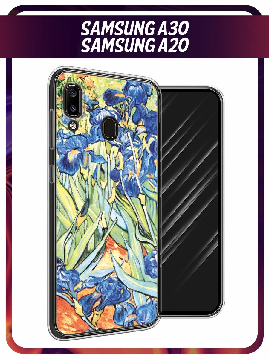 Чехол на Samsung Galaxy A30/A20 / Самсунг Галакси A30/A20 с принтом "Ирисы Ван Гог"