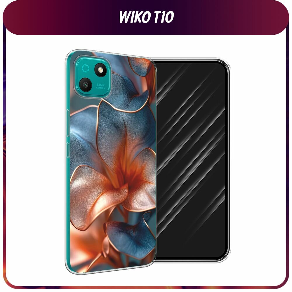 Силиконовый чехол на Wiko T10 / Вико Т10 с принтом "Жемчужные цветы"