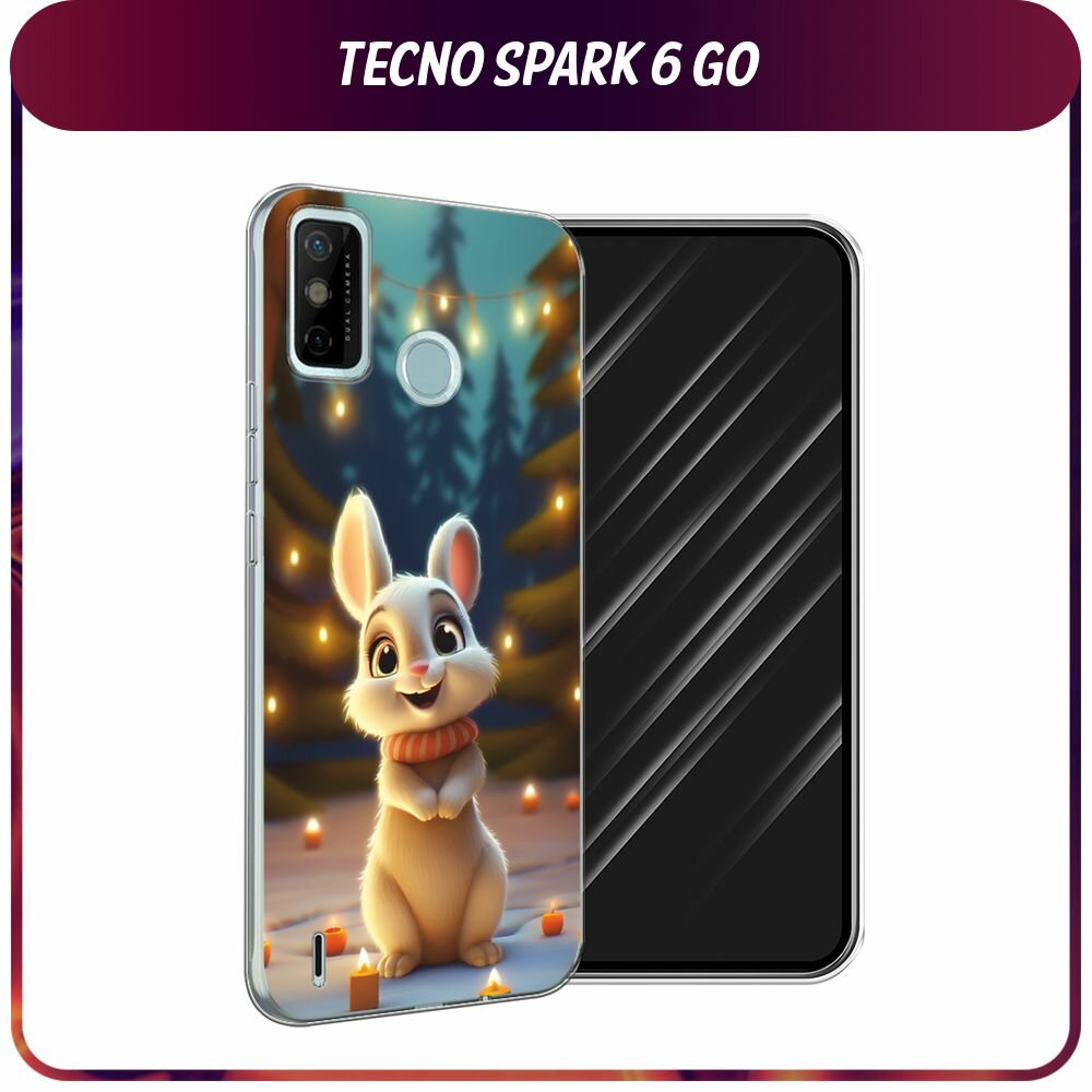 Чехол на Tecno Spark 6 GO / Техно Спарк 6 Го с принтом "Кролик среди свечей"