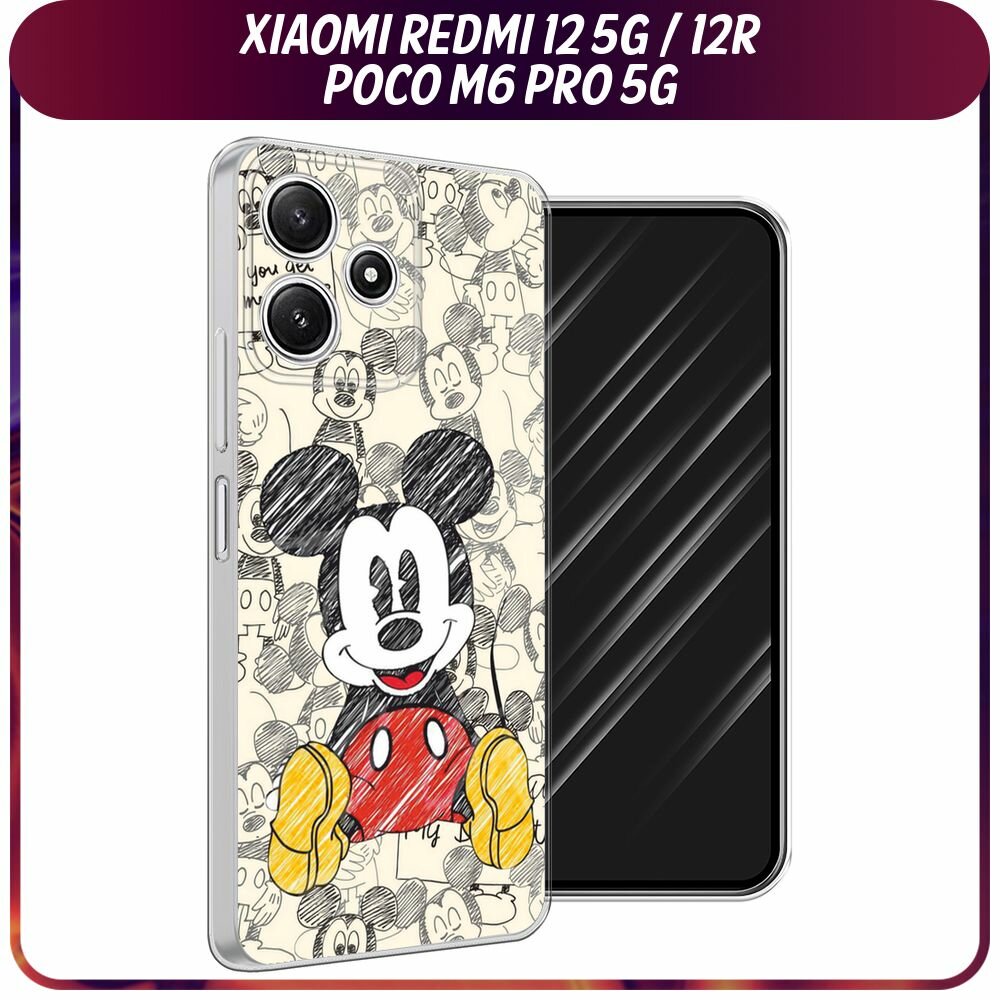 Чехол на Xiaomi Redmi 12 5G / Сяоми Редми 12 5G с принтом "Микки Маус"