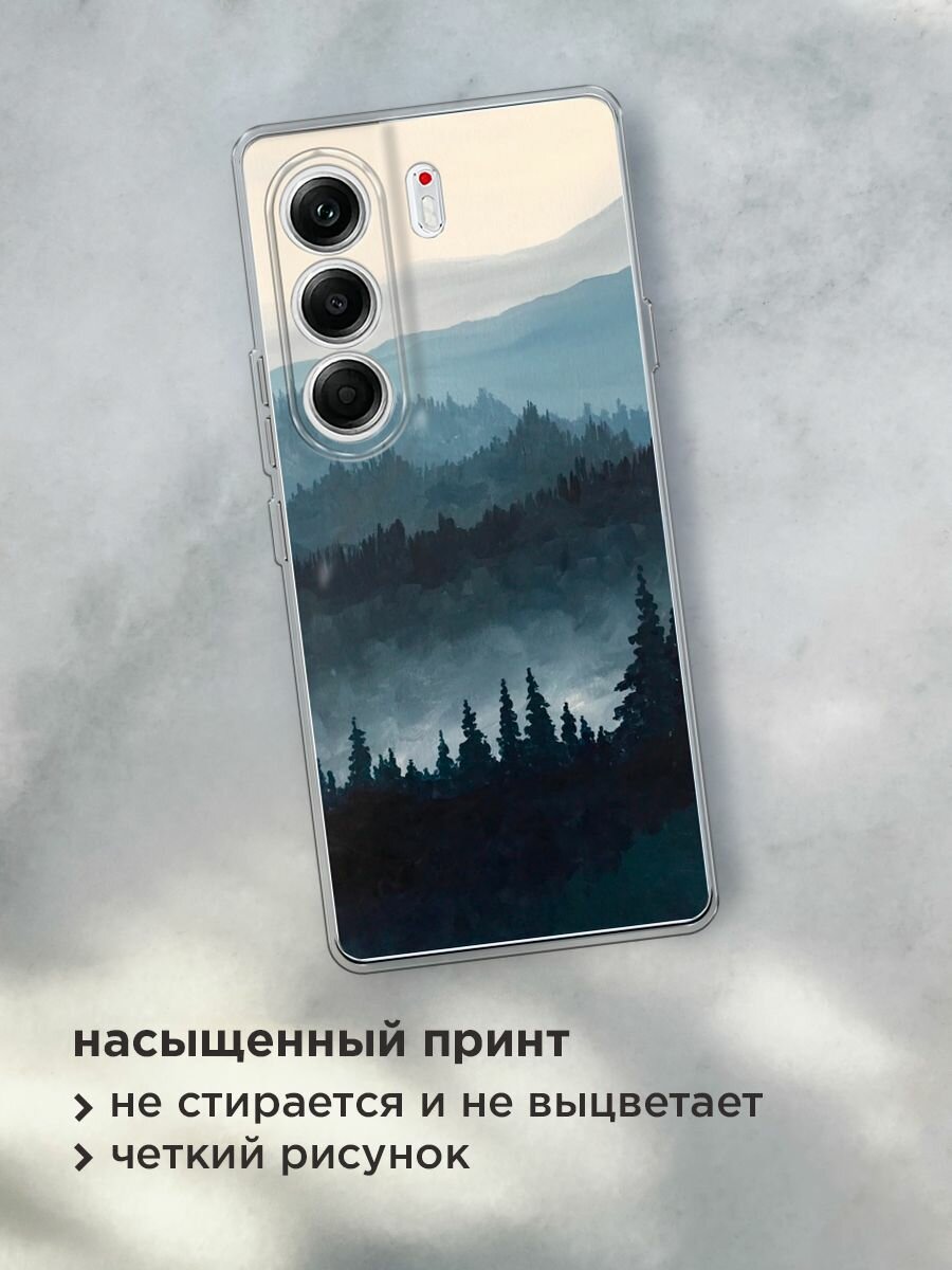 Чехол на Tecno Camon 40 Pro 5G / Текно Камон 40 Про 5G с принтом "Туманные горы" — фото 1