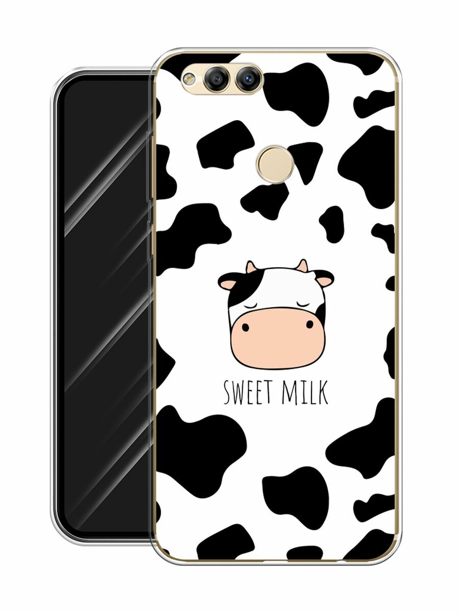 Силиконовый чехол на Honor 7X / Хонор 7Х с принтом Sweet milk — фото 1