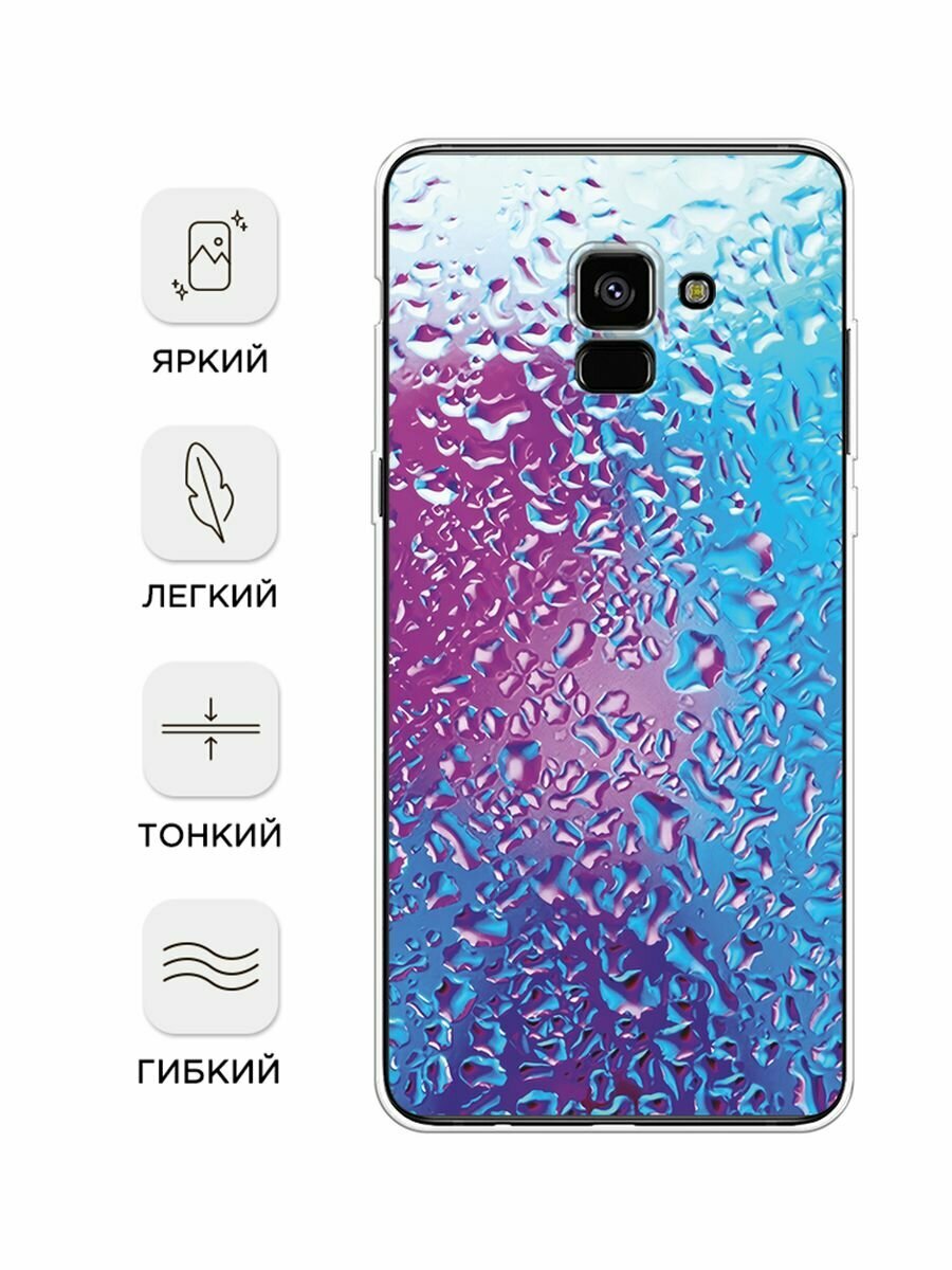 Чехол на Samsung Galaxy A8 + / Самсунг Галакси А8 Плюс 2018 с принтом "Капли на стекле" — фото 1