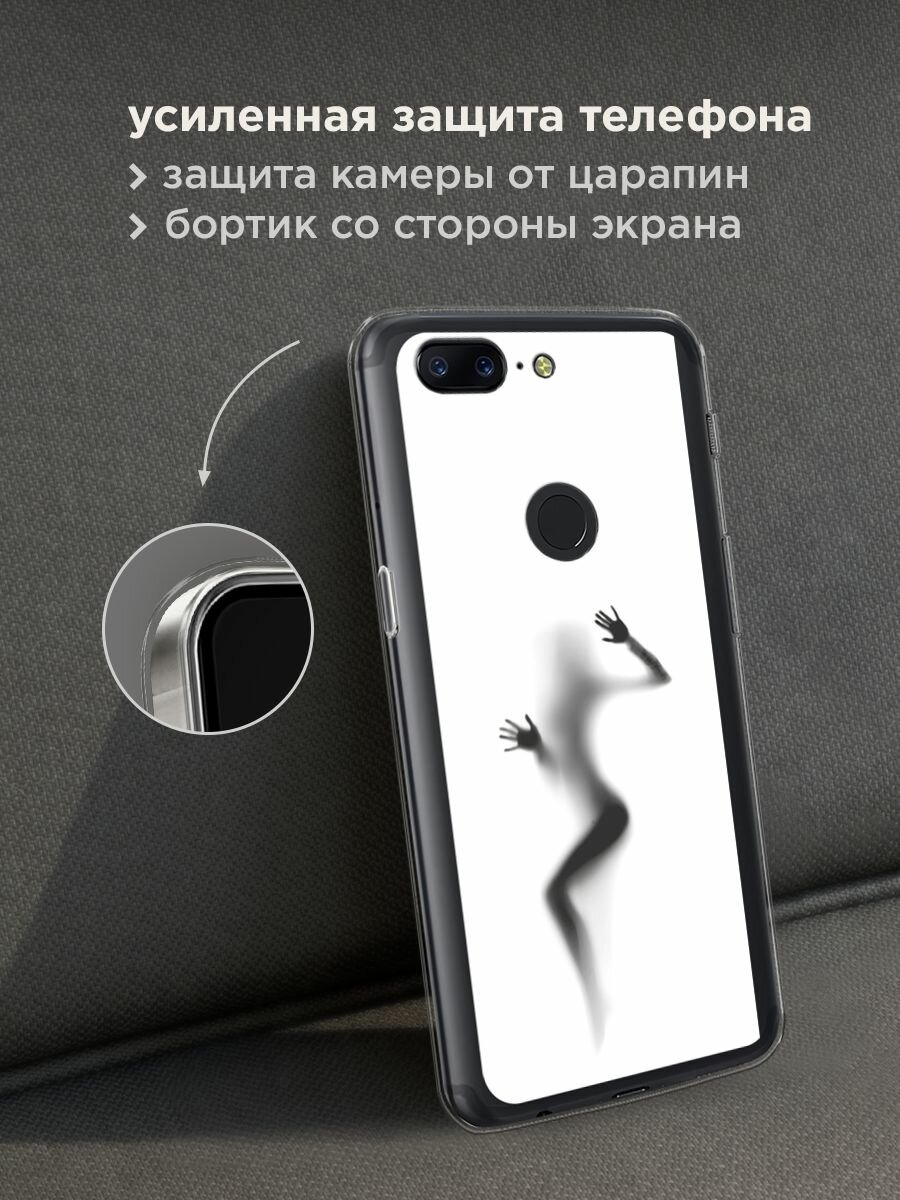 Силиконовый чехол на OnePlus 5T / ВанПлюс 5Т с принтом "Девушка в душе" — фото 1