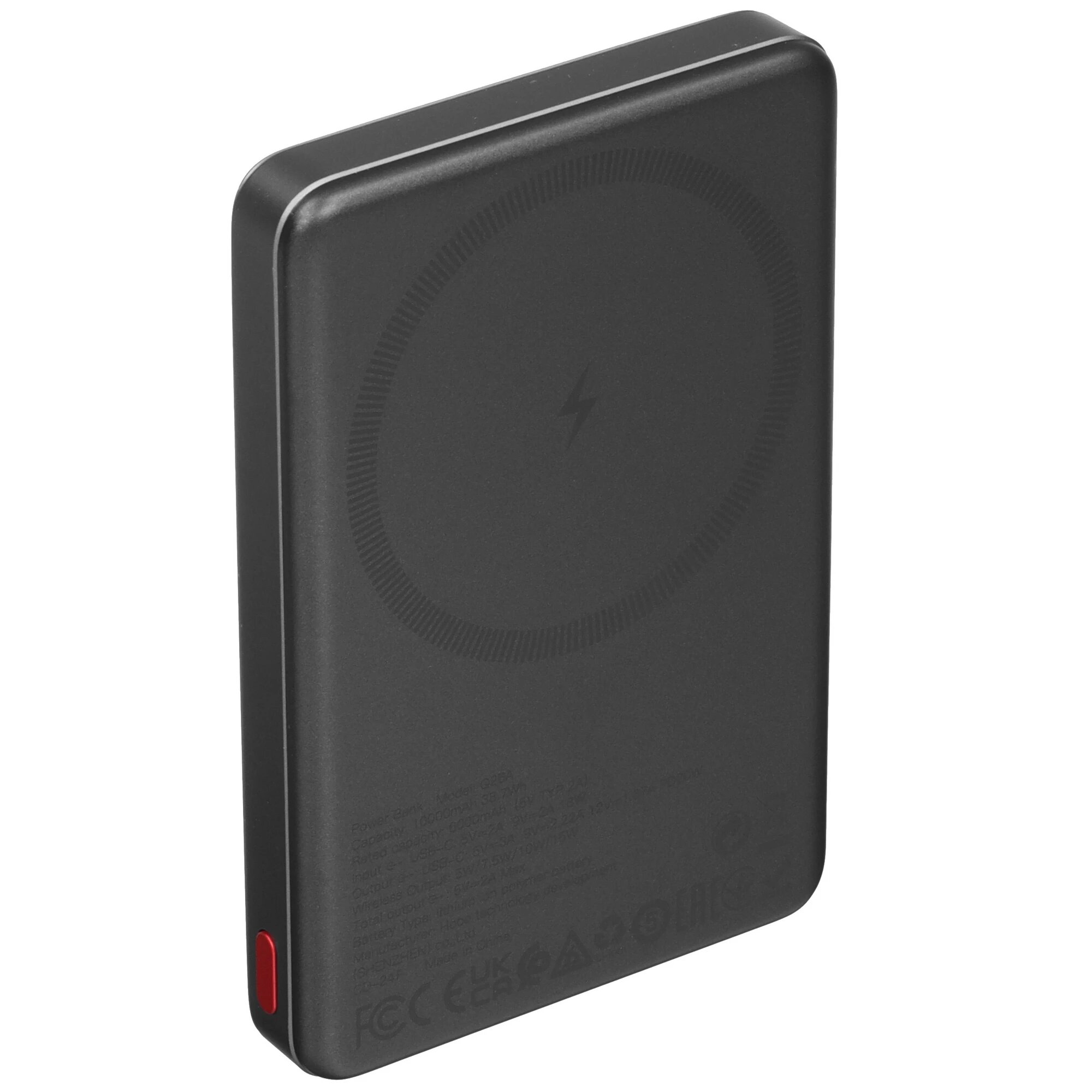 Внешний аккумулятор Hoco Q26A, 10000 mAh, с беспроводной зарядкой, серый