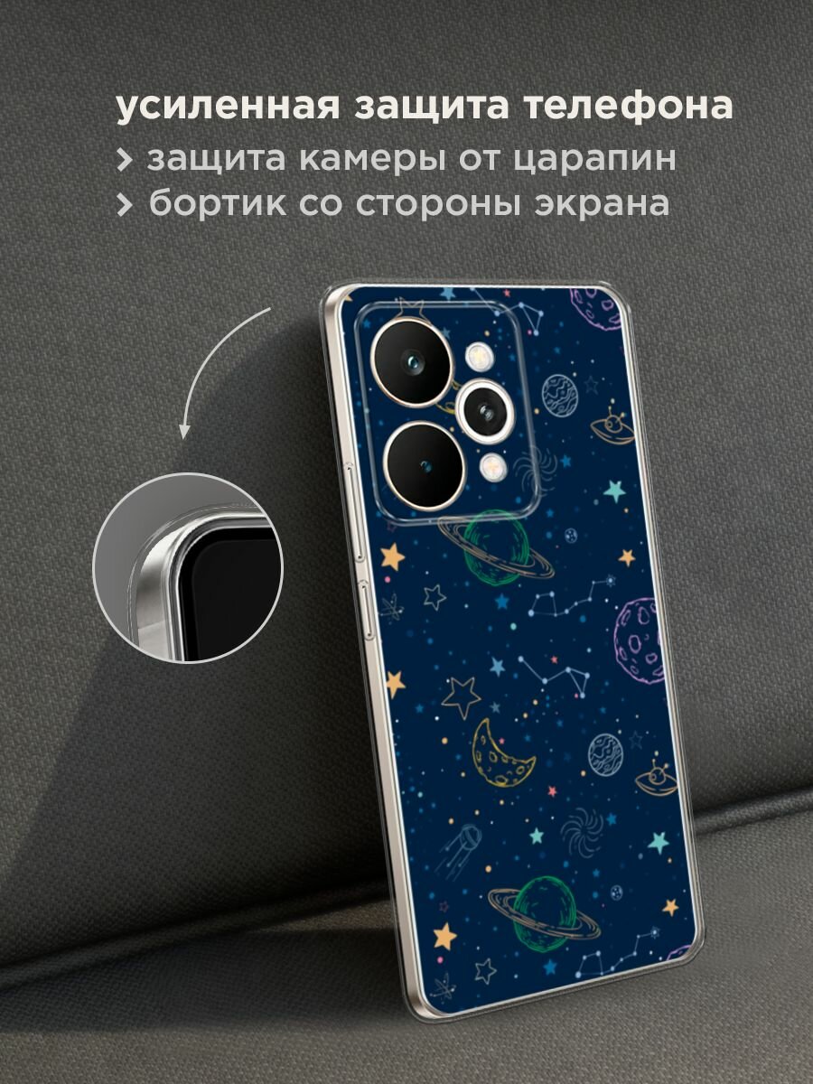 Чехол на Realme 15 Pro / Реалми 15 Про с принтом "Темно-синий космос" — фото 1