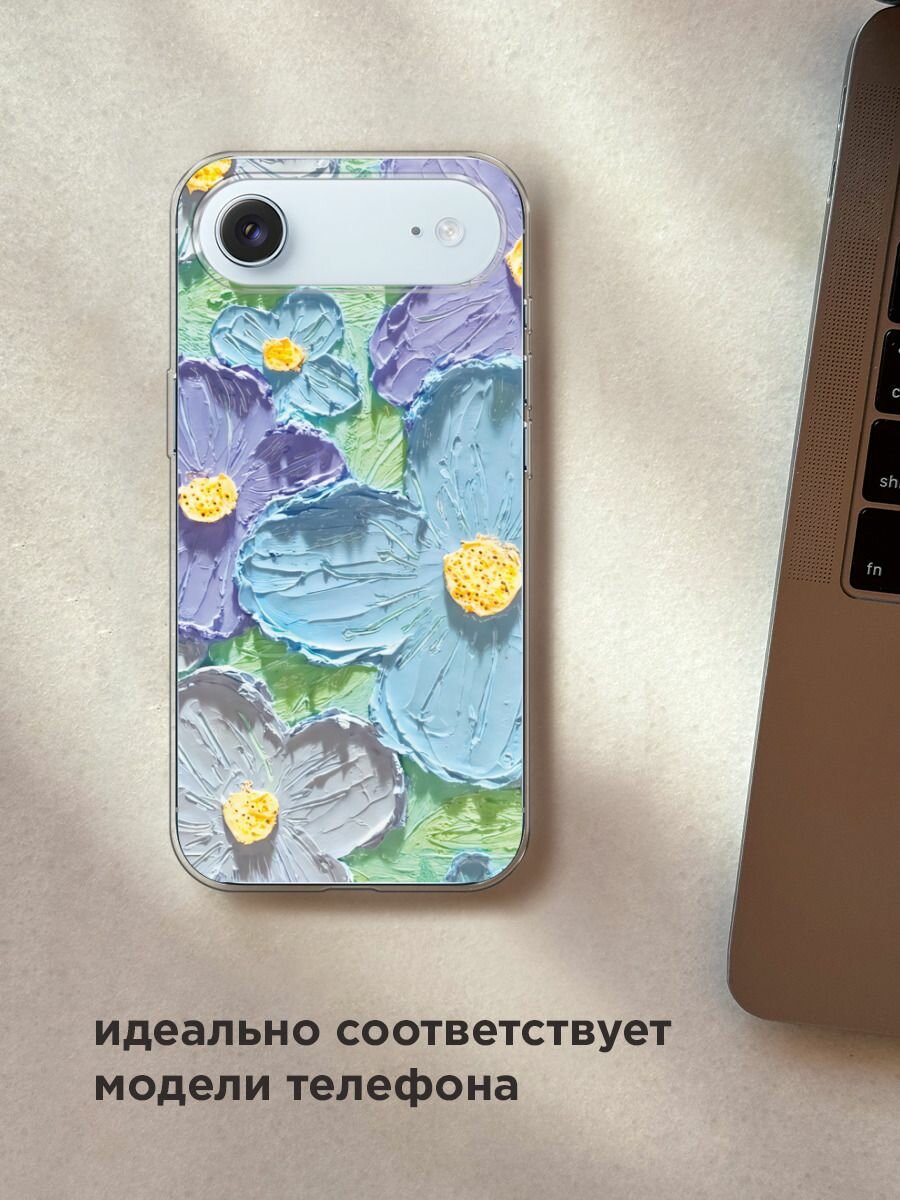 Чехол на Apple iPhone Air / Айфон Айр с принтом "Масляные цветы 2" — фото 1