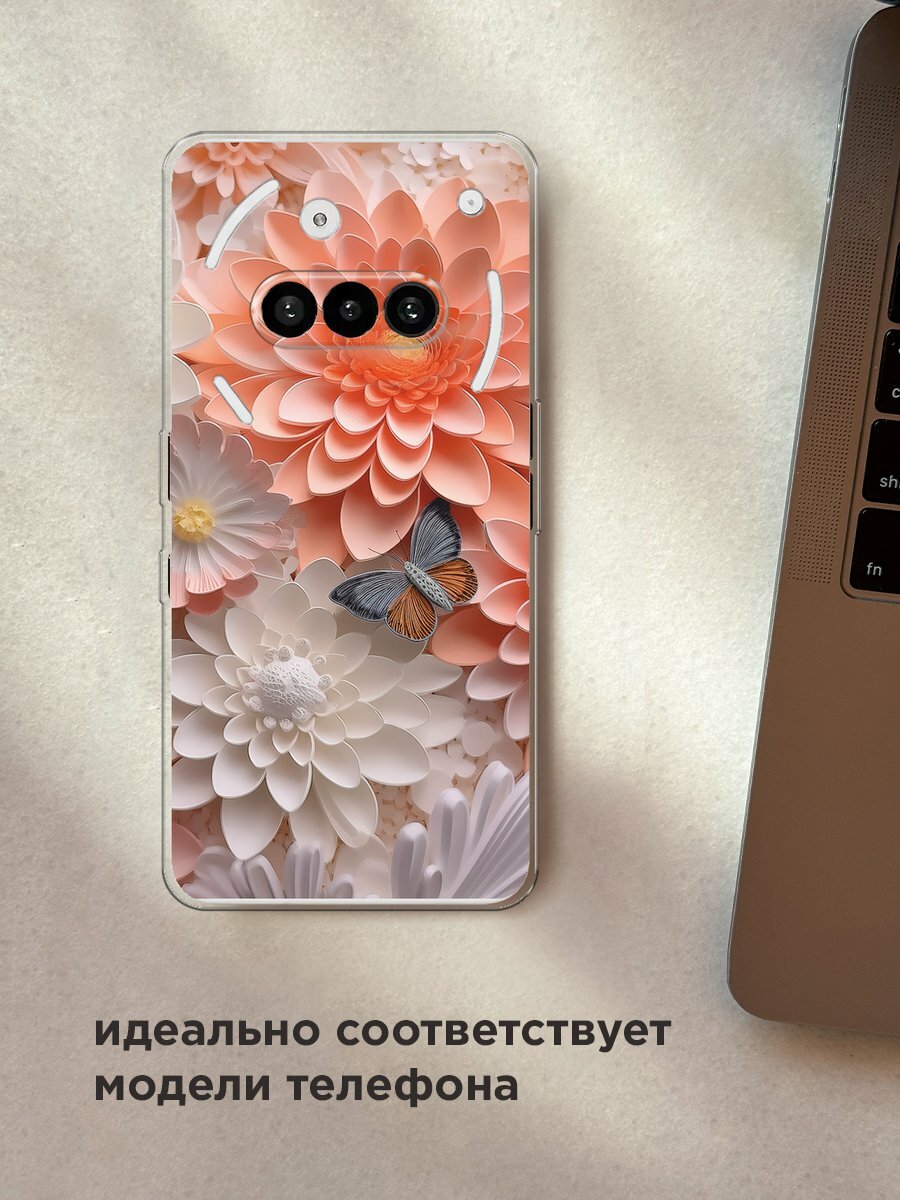 Чехол на Nothing Phone 3a / Нотинг Фон 3а с принтом "Бумажные цветы" — фото 1