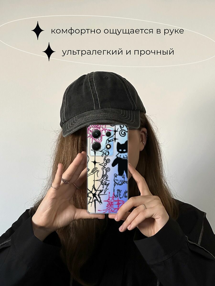 Чехол на Infinix Note 30 4G / Инфиникс Нот 30 4G с принтом "Готические котики" — фото 1