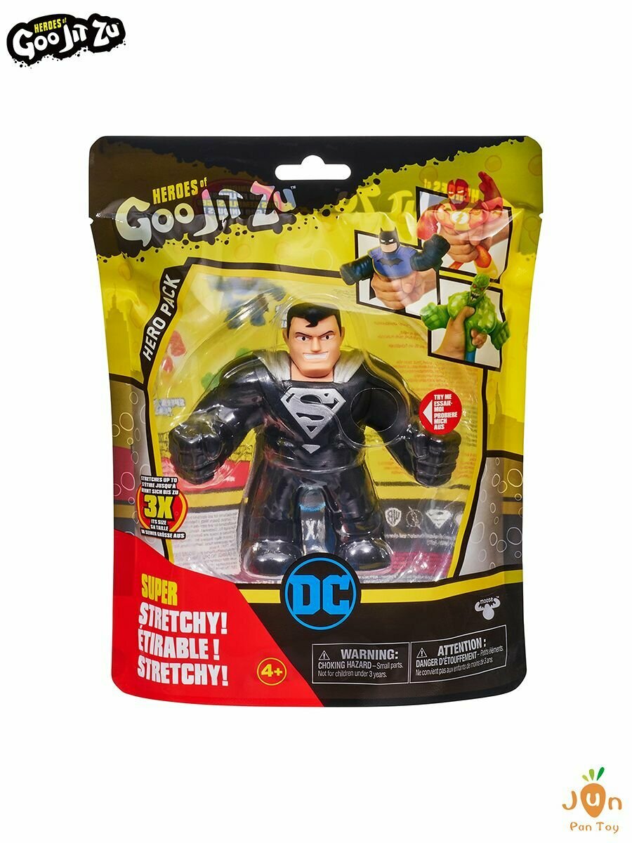 Фигурка Heroes of Goo Jit Zu DC Hero Pack Kryptonian Steel Superman / Детская игрушка супермен, которую можно растягивать, можно сжимать, подойдет в качестве подарка на день рождения