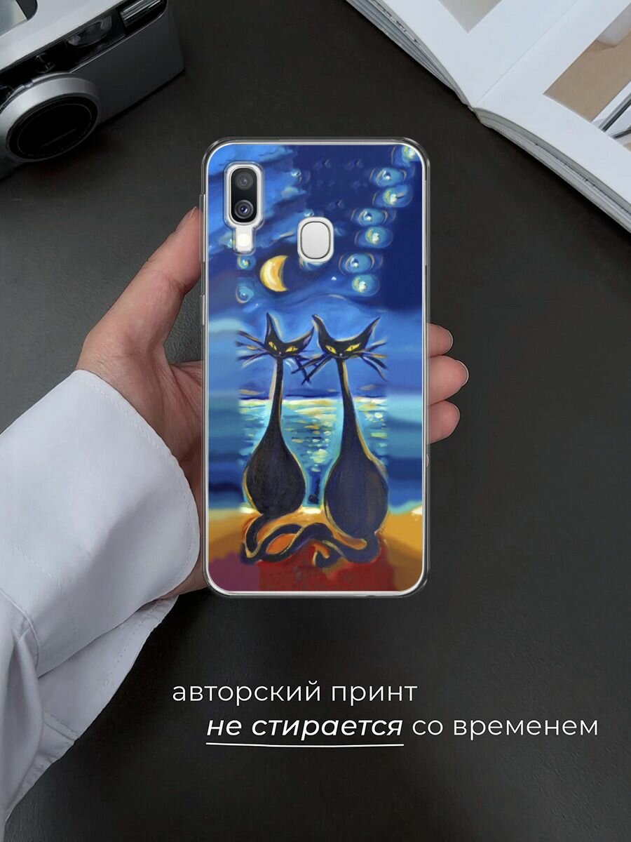 Чехол на Samsung Galaxy A40 / Самсунг Галакси А40 с принтом "Влюбленные котики 7" — фото 1