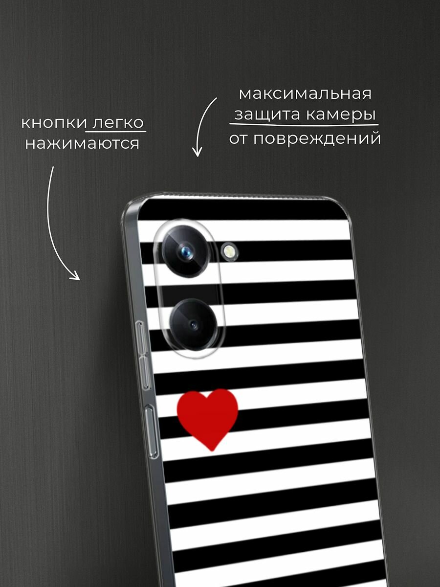 Чехол на Realme 10 Pro / Реалми 10 Про с принтом "Красное сердце" — фото 1