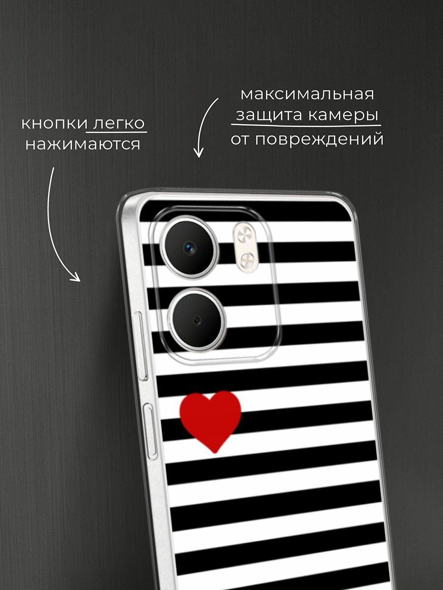 Силиконовый чехол на Oppo A5x / Оппо А5x с принтом "Красное сердце" — фото 1