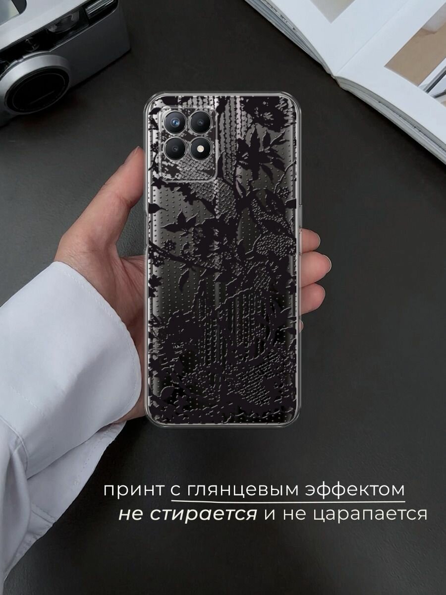 Чехол на Realme 8i / Реалми 8i с принтом "Черная сетка" — фото 1