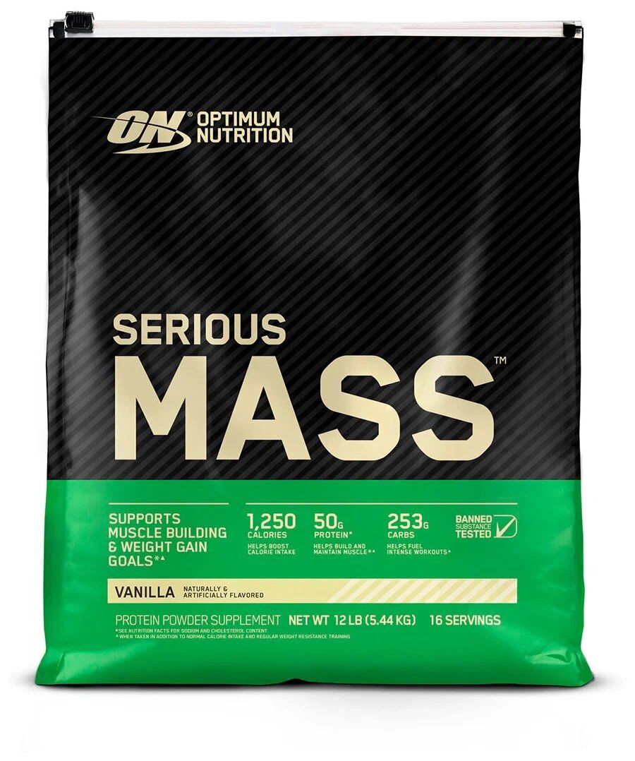Гейнер Optimum Nutrition Serious Mass (5440 г) ваниль