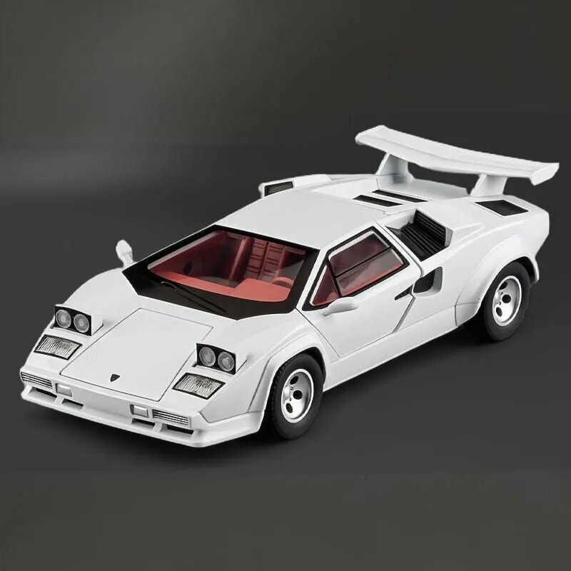 Коллекционирование автомобилей Ламборгини Countach LP5000S, 1:24 Lamborghini Countach LP5000S суперкар, Модель автомобиля из сплава, Со звуковыми и световыми эффектами