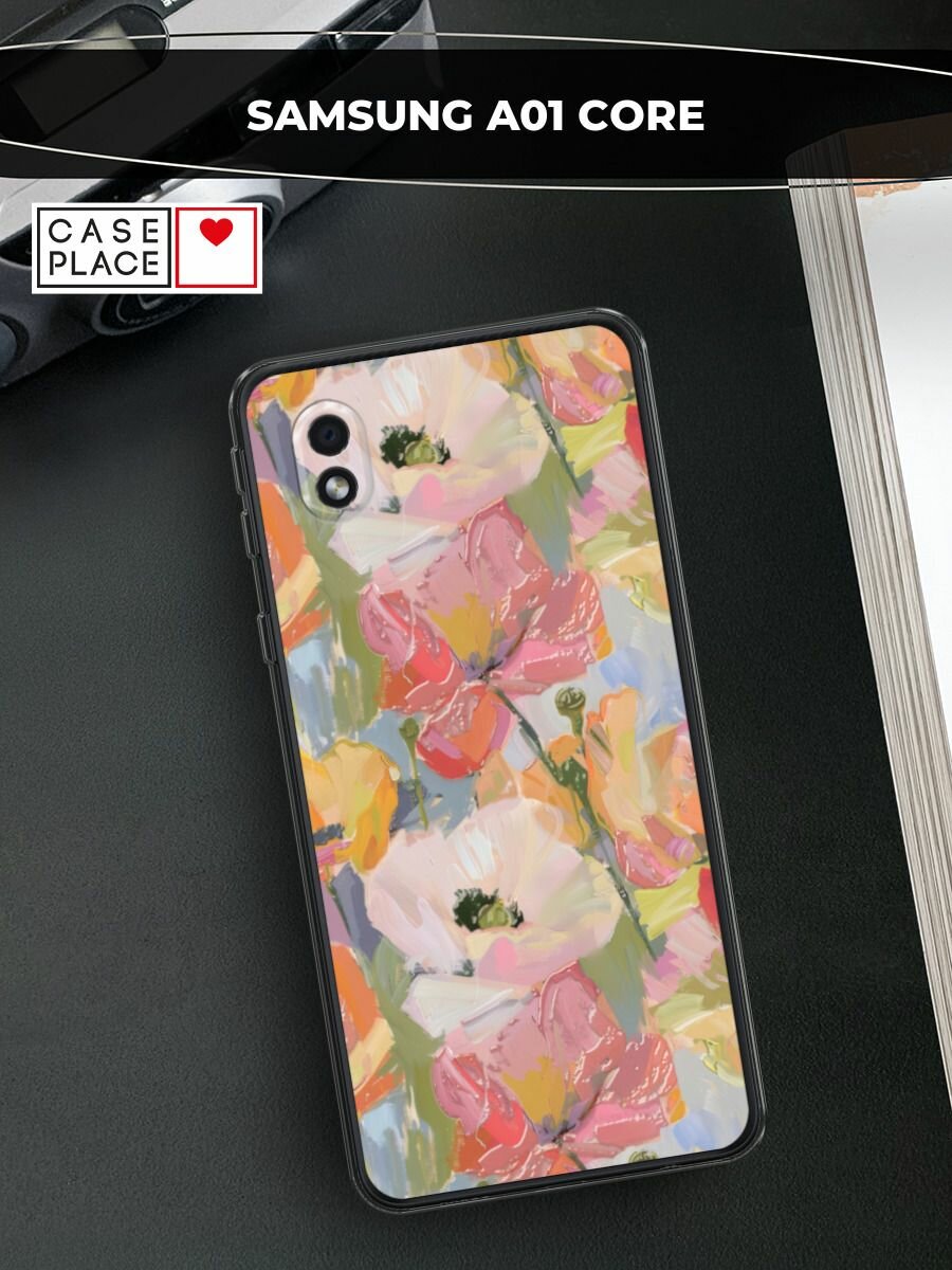 Чехол на Samsung Galaxy A01 Core / Самсунг Галакси А01 Core с принтом "Акварельные анемоны"