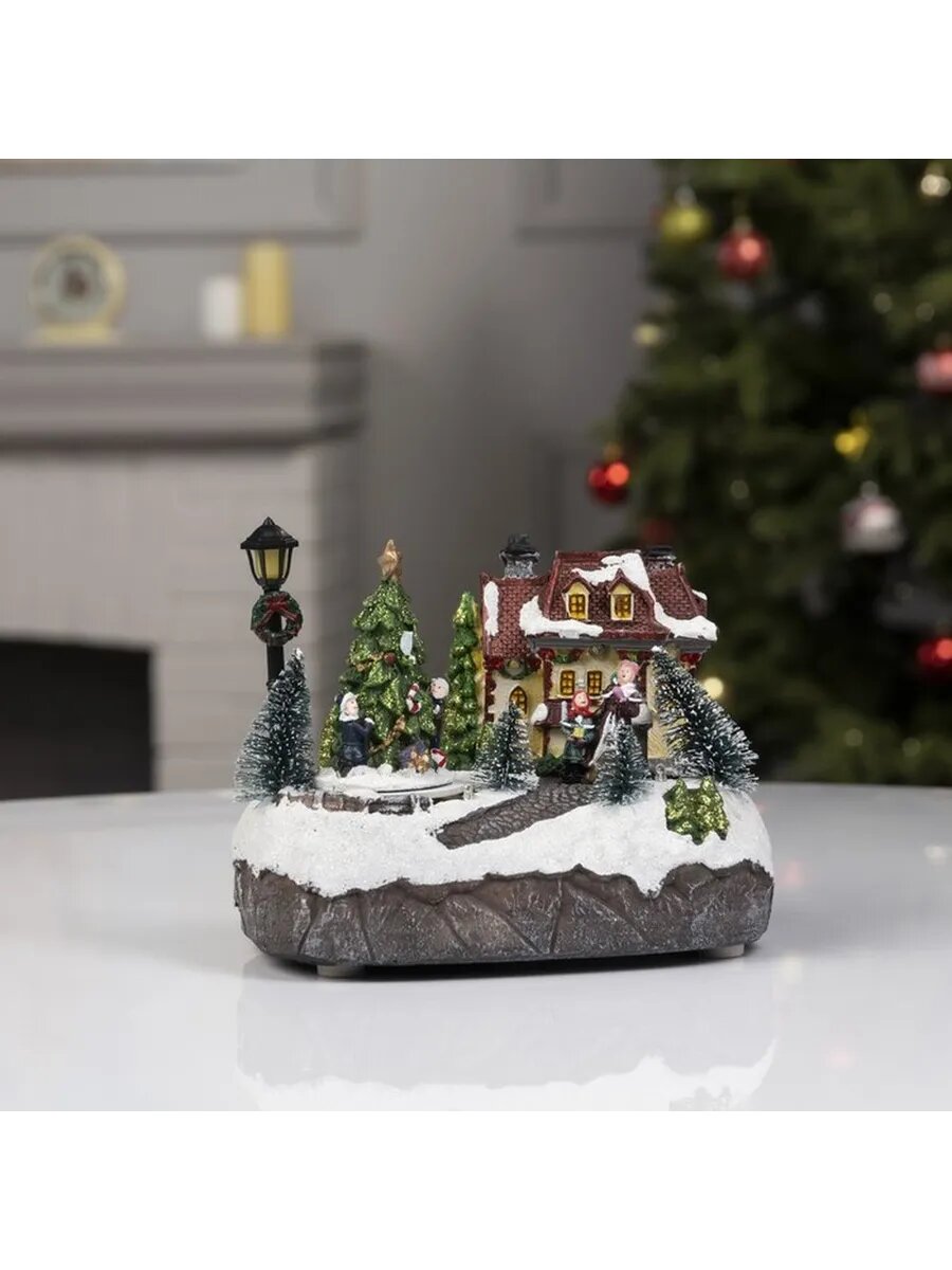 Новогодний светящийся город из полистоуна