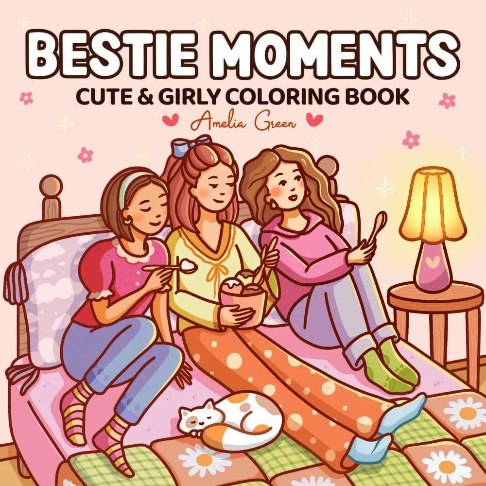 Раскраска антистресс для взрослых и подростков Coco Wyo -BESTIE MOMENTS 123